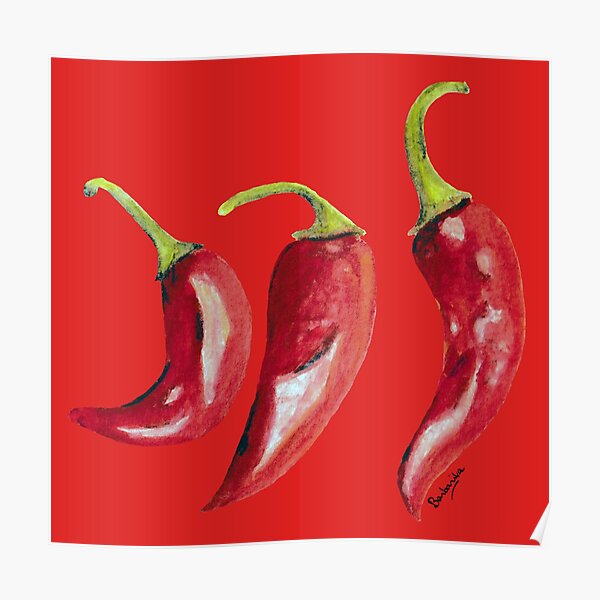 "Sassy chili peppers" Poster by 3xC-Frontliners | Redbubble