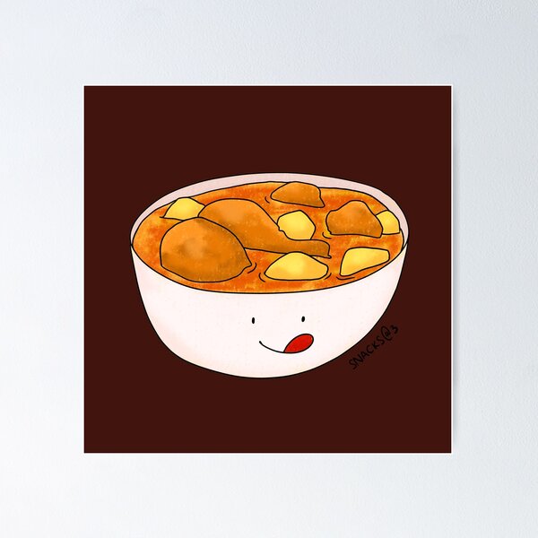 "A bowl of chicken curry" Poster for Sale by Snacks-At-3 | Redbubble