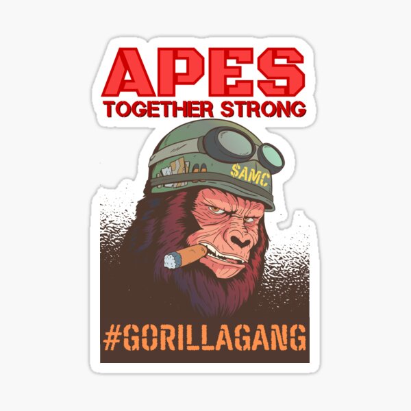 "Apes Together Strong" Sticker for Sale by happyhourvibe | Redbubble