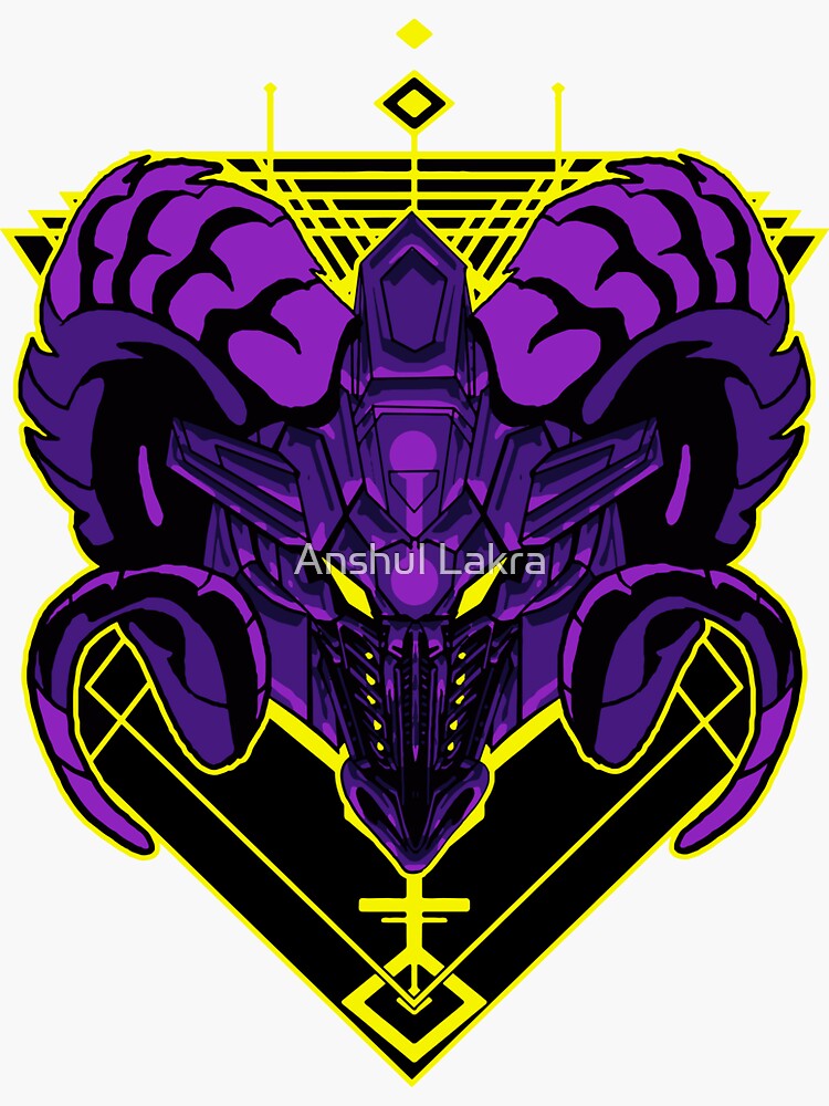"Aries Robot Head Sacred Geometry Sacred Geometry" Sticker for Sale by ...