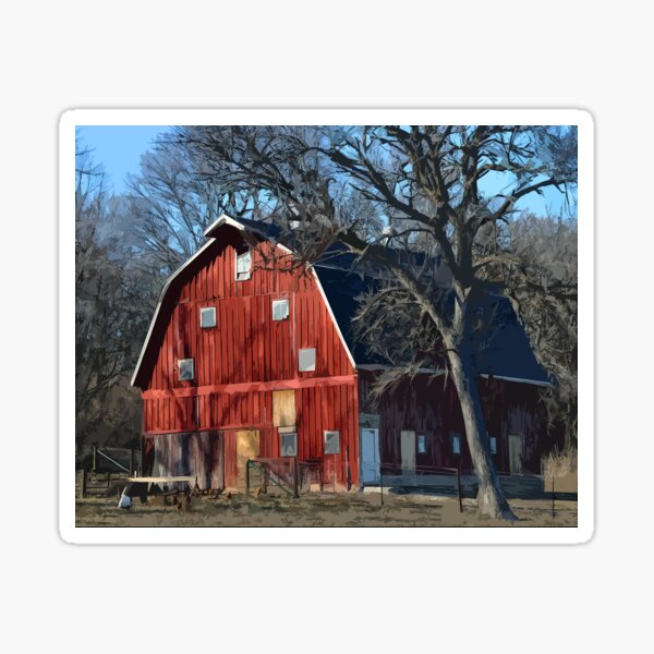 "The Bright Red Barn" Sticker for Sale by KirtTisdale | Redbubble