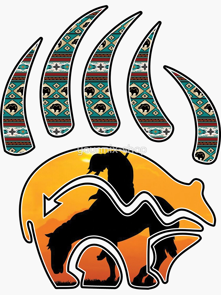 "Native American Indian -- Bear Paw " Sticker for Sale by yourmix-shop ...