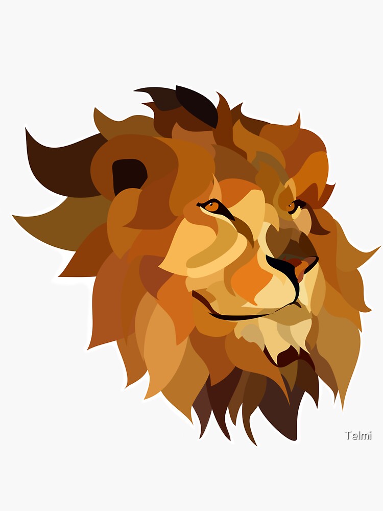 "Lion face sticker" Sticker for Sale by Telmi | Redbubble