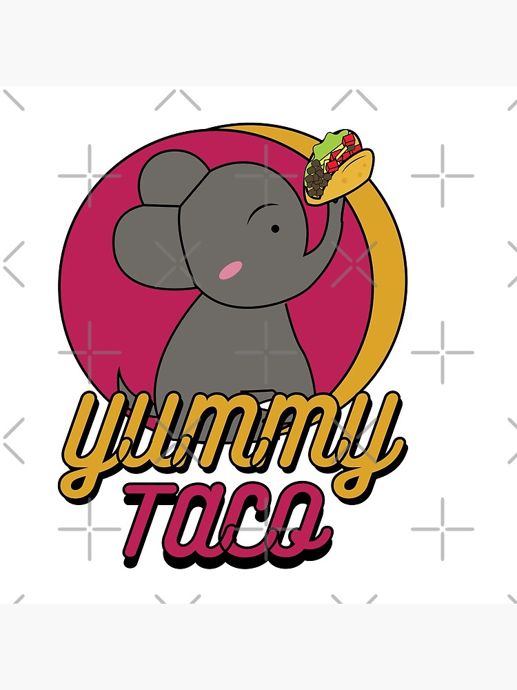"funny elephant with Taco !" Poster for Sale by arwaIB | Redbubble