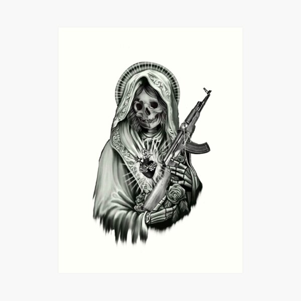 "Chicano Skull Drawing" Art Print by NoemiFalco | Redbubble