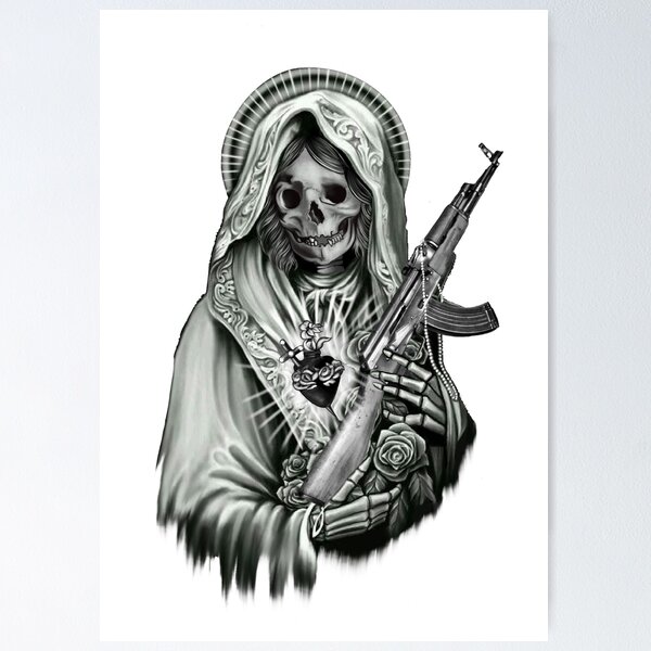 "Chicano Skull Drawing" Poster by NoemiFalco | Redbubble
