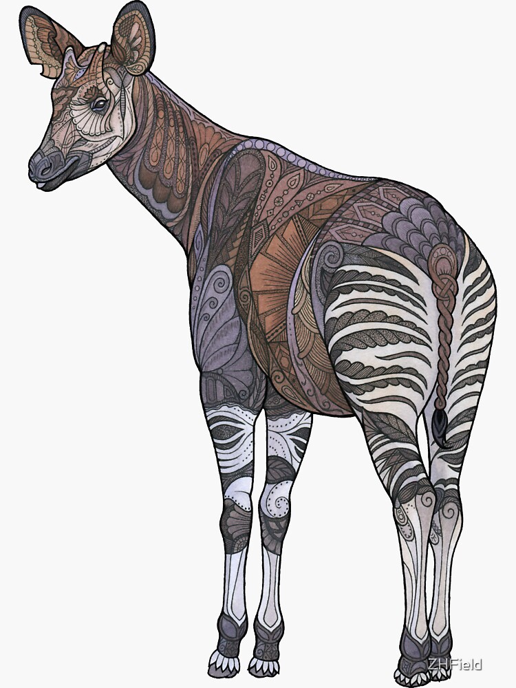 "Okapi" Sticker for Sale by ZHField | Redbubble