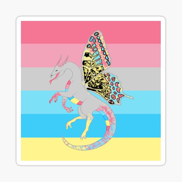 Genderflux Pride Fae Dragon With Flag Sticker For Sale By Stupidmasky