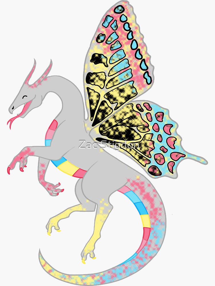"Genderflux Pride Fae Dragon" Sticker by stupidmasky | Redbubble