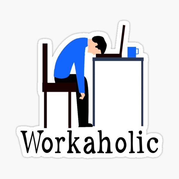 "Workaholic Falling Asleep At The Job" Sticker for Sale by frigamribe88 ...