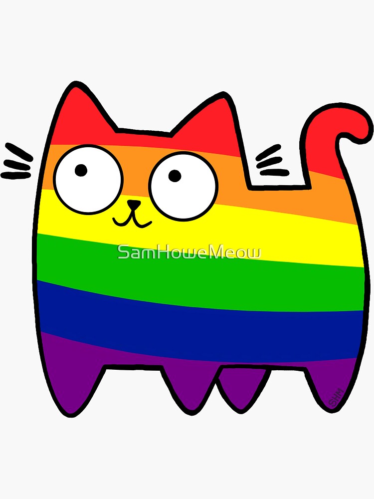 "Pride Cat" Sticker for Sale by SamHoweMeow | Redbubble