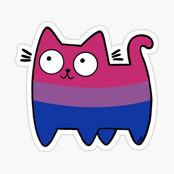 "Bisexual Pride Cat" Sticker for Sale by SamHoweMeow | Redbubble