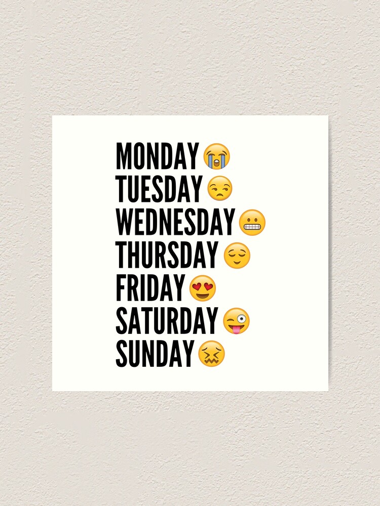 "Emoji Week" Art Print for Sale by BossBabe | Redbubble