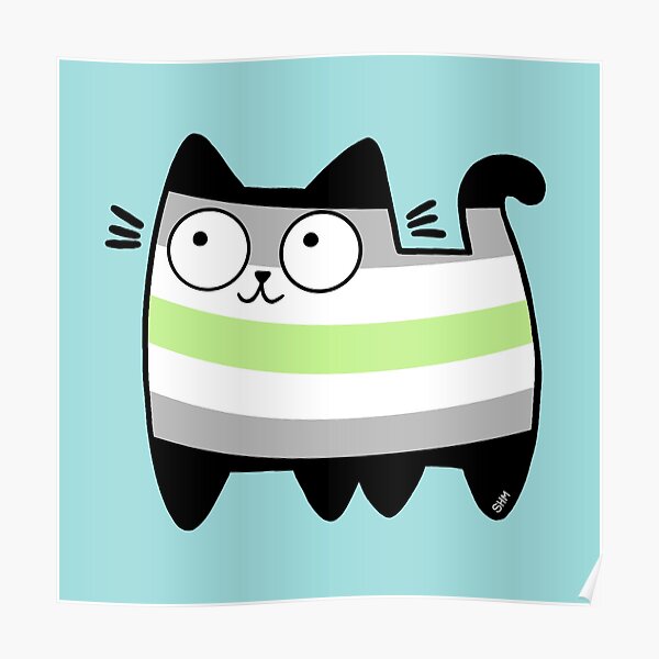 "Agender Pride Cat" Poster by SamHoweMeow | Redbubble