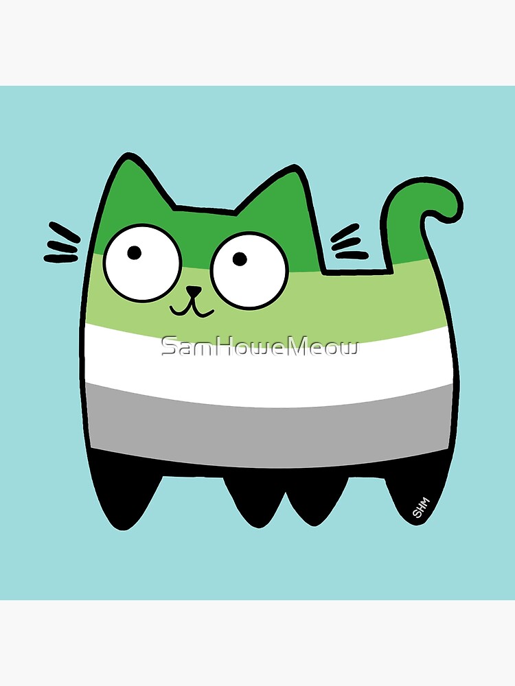"Aromantic Pride Cat" Poster for Sale by SamHoweMeow | Redbubble