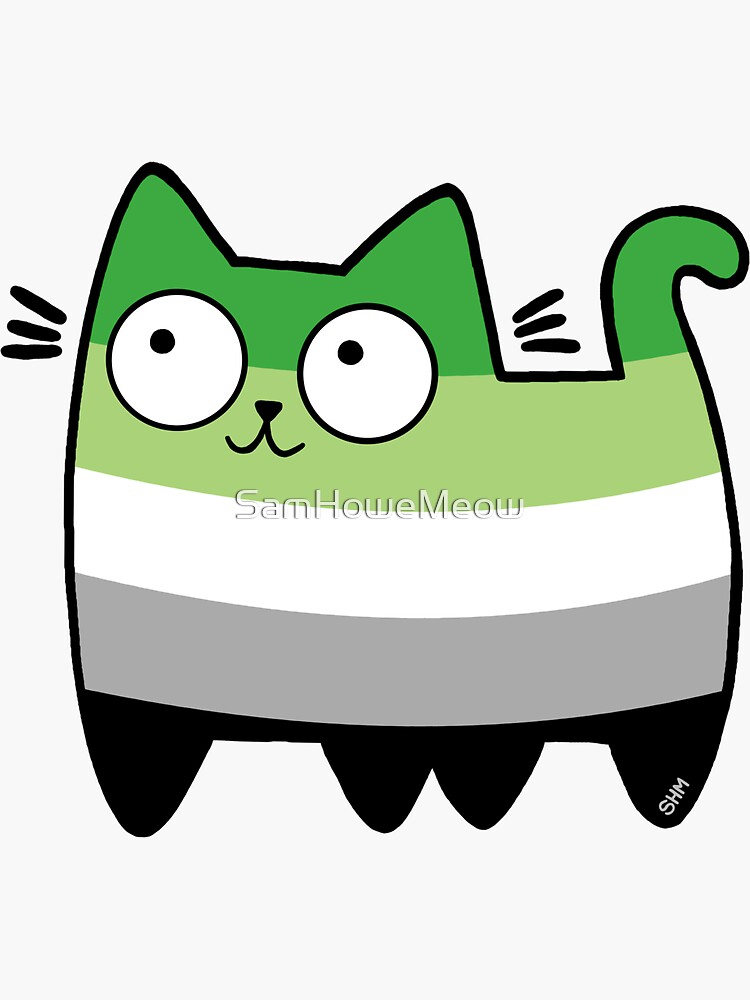 "Aromantic Pride Cat" Sticker for Sale by SamHoweMeow | Redbubble
