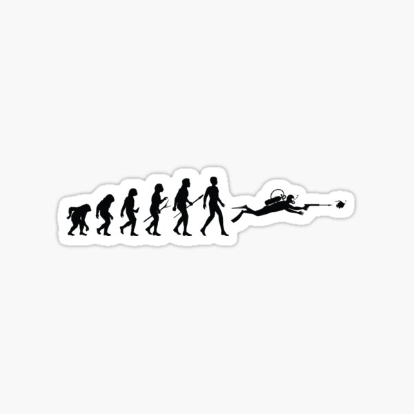 "Evolution man diver" Sticker for Sale by Maastrichtien | Redbubble