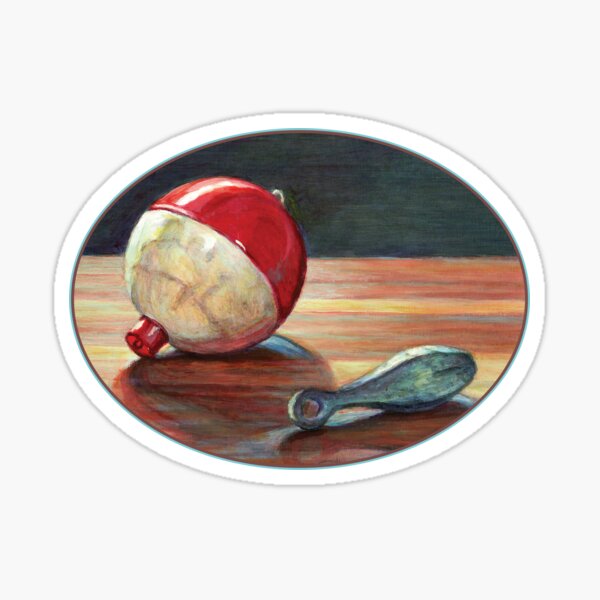 "Sinker and Bobber (oval design)" Sticker for Sale by KPCStudios ...