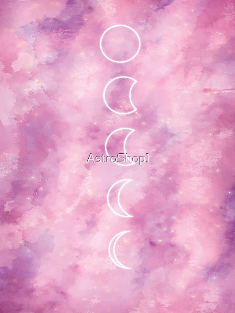 "moon phases in pinky sky " Sticker for Sale by AstroShop1 | Redbubble