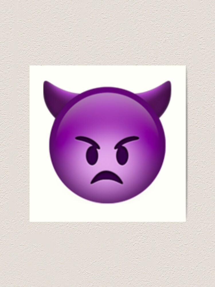 "Angry Face With Horns Emoji" Art Print by Popular-Gifts | Redbubble