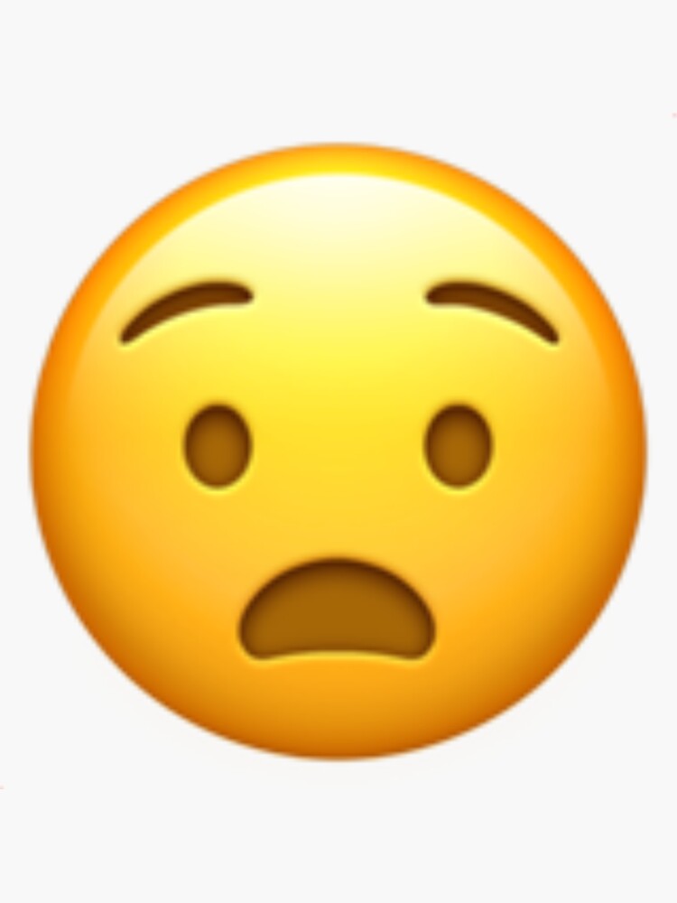 "Anguished Face Emoji" Sticker for Sale by Popular-Gifts | Redbubble