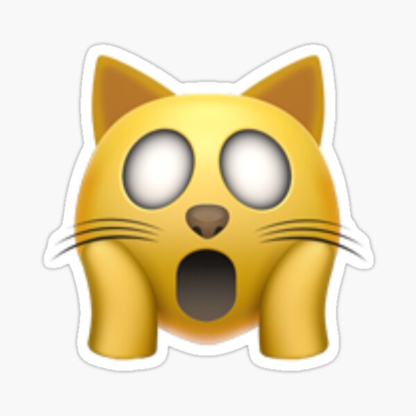 "Cat Face Screaming In Fear Emoji" Sticker for Sale by Popular-Gifts ...