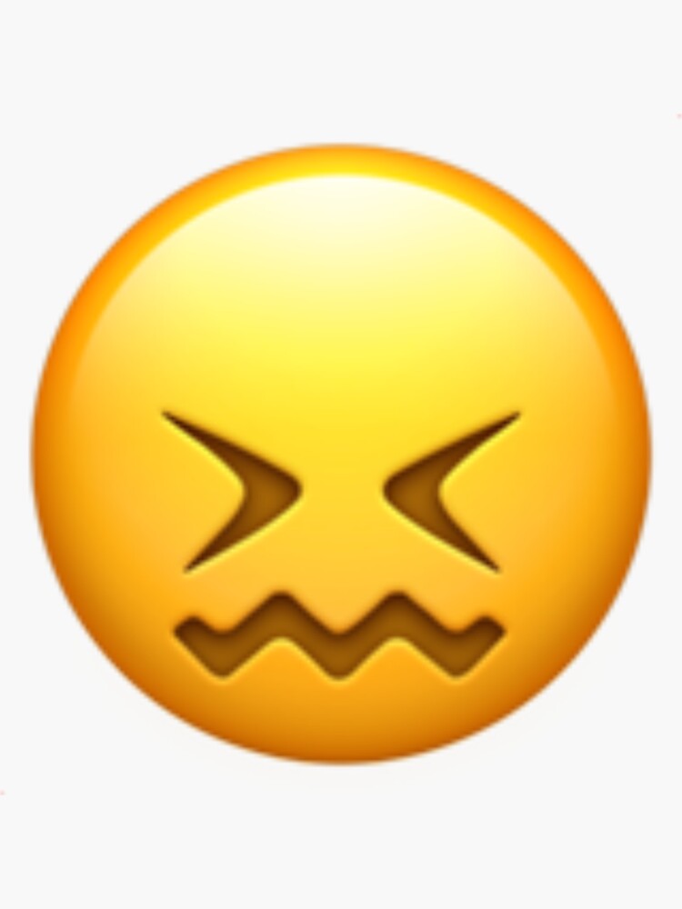 "Confounded Face Emoji" Sticker for Sale by Popular-Gifts | Redbubble