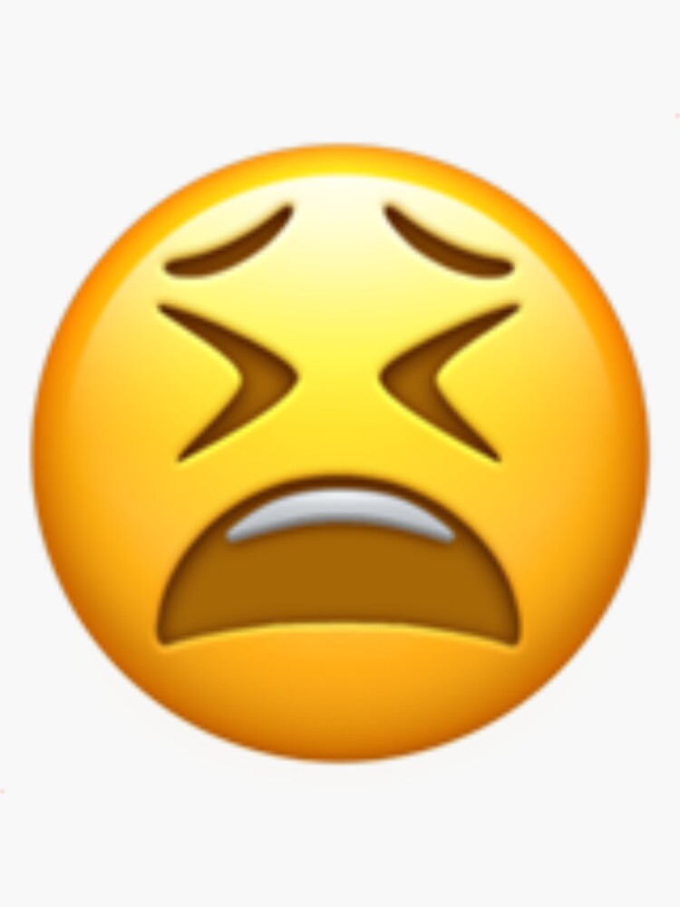 "Distraught Face Emoji" Sticker for Sale by Popular-Gifts | Redbubble