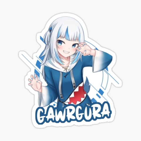 "Gawr Gura" Sticker for Sale by JoanaWindham | Redbubble
