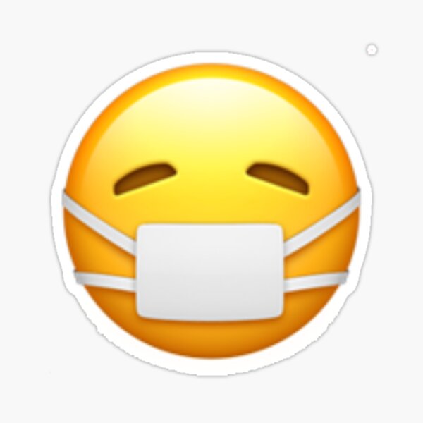 "Face With Medical Mask Emoji" Sticker by Popular-Gifts | Redbubble
