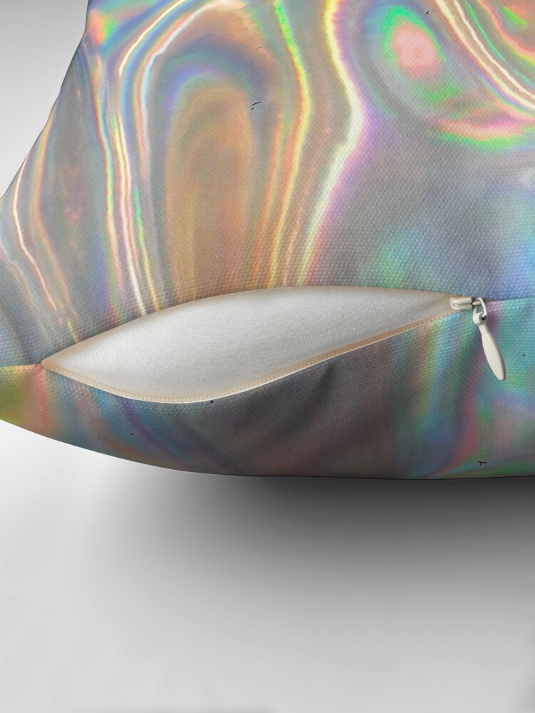 "Holographic waves in silver" Pillow for Sale by vaporspearl | Redbubble