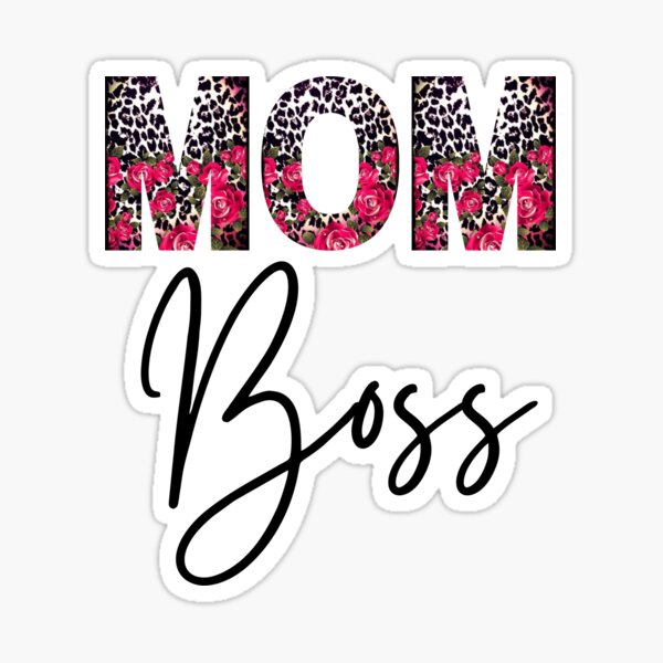 "Mom Boss Leopard Print Flowers - jefa" Sticker for Sale by RedSparkle ...
