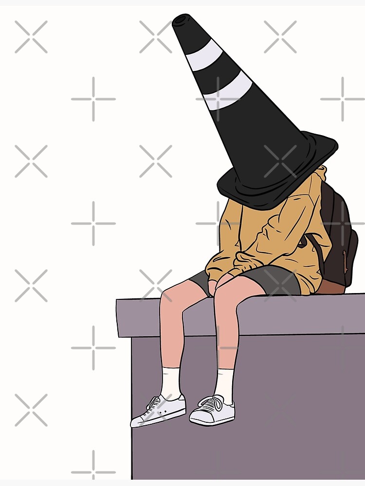 "Kid with traffic cone on his head" Photographic Print for Sale by ...