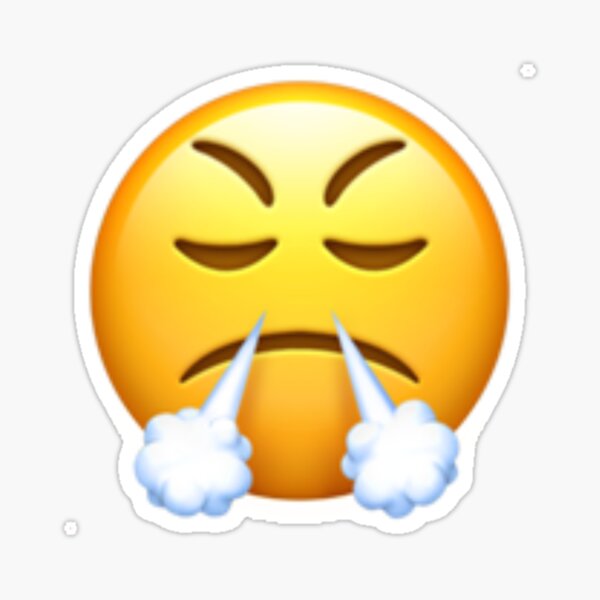 "Huffing With Anger Face Emoji" Sticker for Sale by Popular-Gifts ...