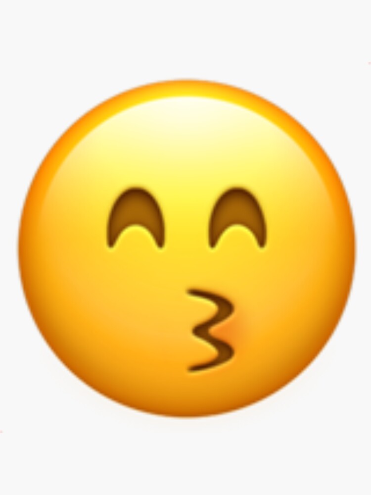 "Kissing Face With Squinting Eyes Emoji" Sticker for Sale by Popular ...