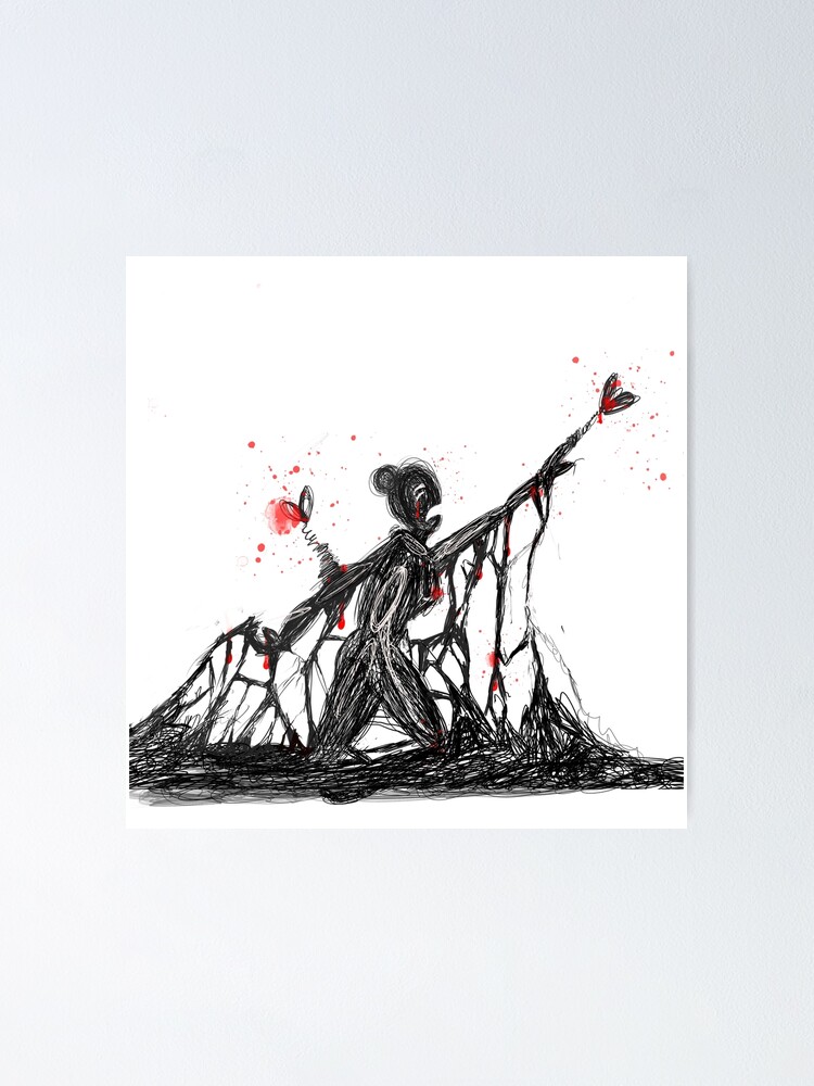 "mental health matters scribble dark art depression." Poster by ...