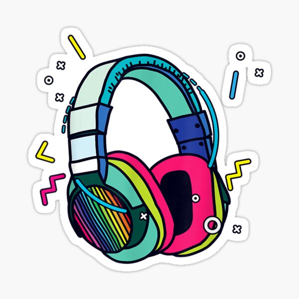 "Music Sound Headphones DJ Funny Gift For Disk Jockey.png" Sticker for ...