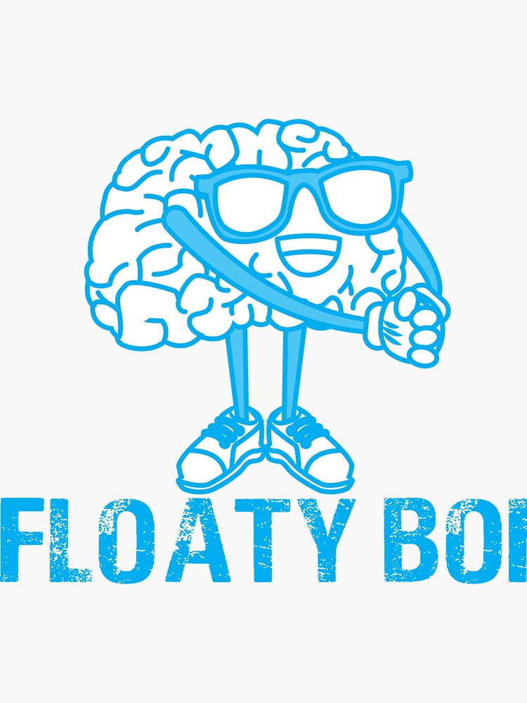 "Vintage Floaty Boi Typography and Funny Brain illustration " Sticker ...
