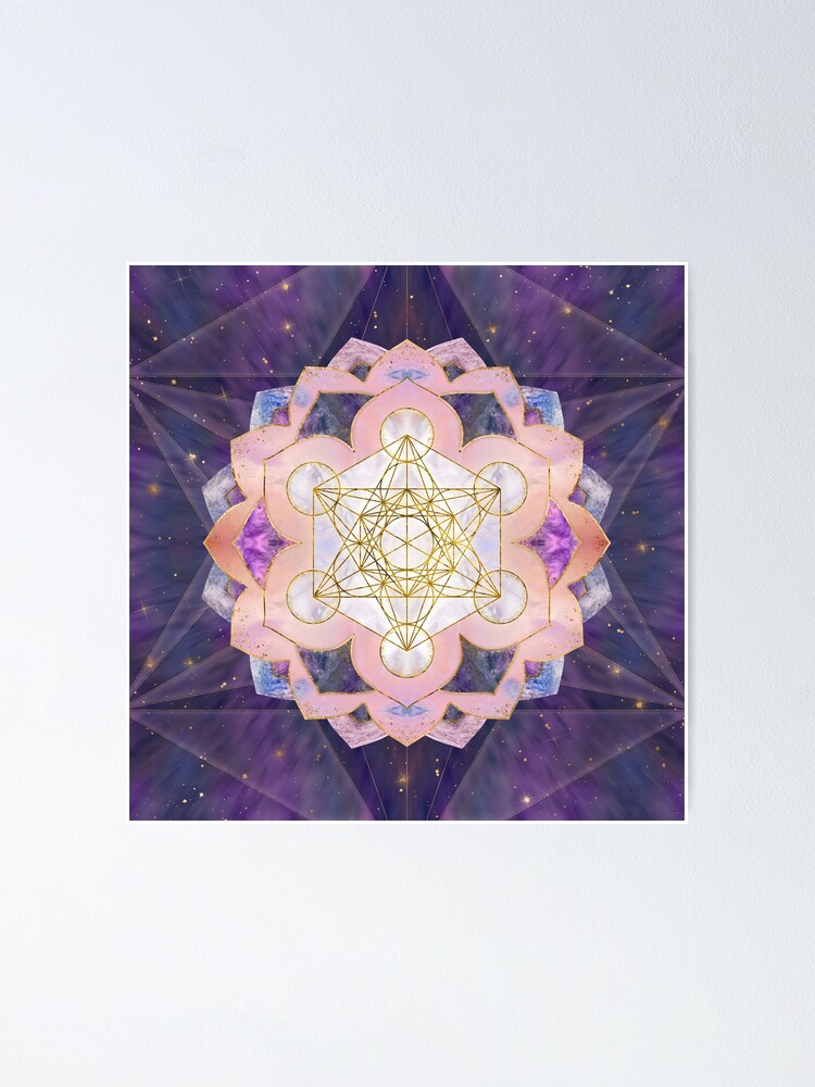 "Metatron's Cube in Gemstone lotus Sacred Geometry " Poster for Sale by ...