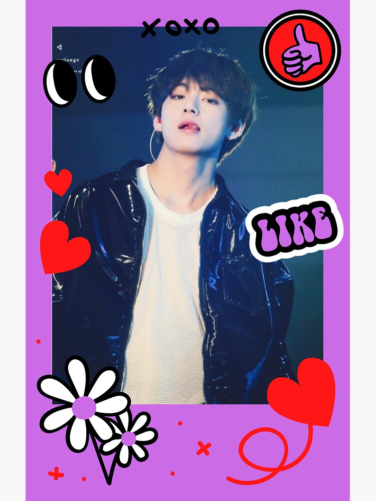 "BTS V " Sticker for Sale by PIKABOOO | Redbubble