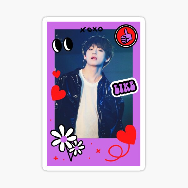 "BTS V " Sticker for Sale by PIKABOOO | Redbubble
