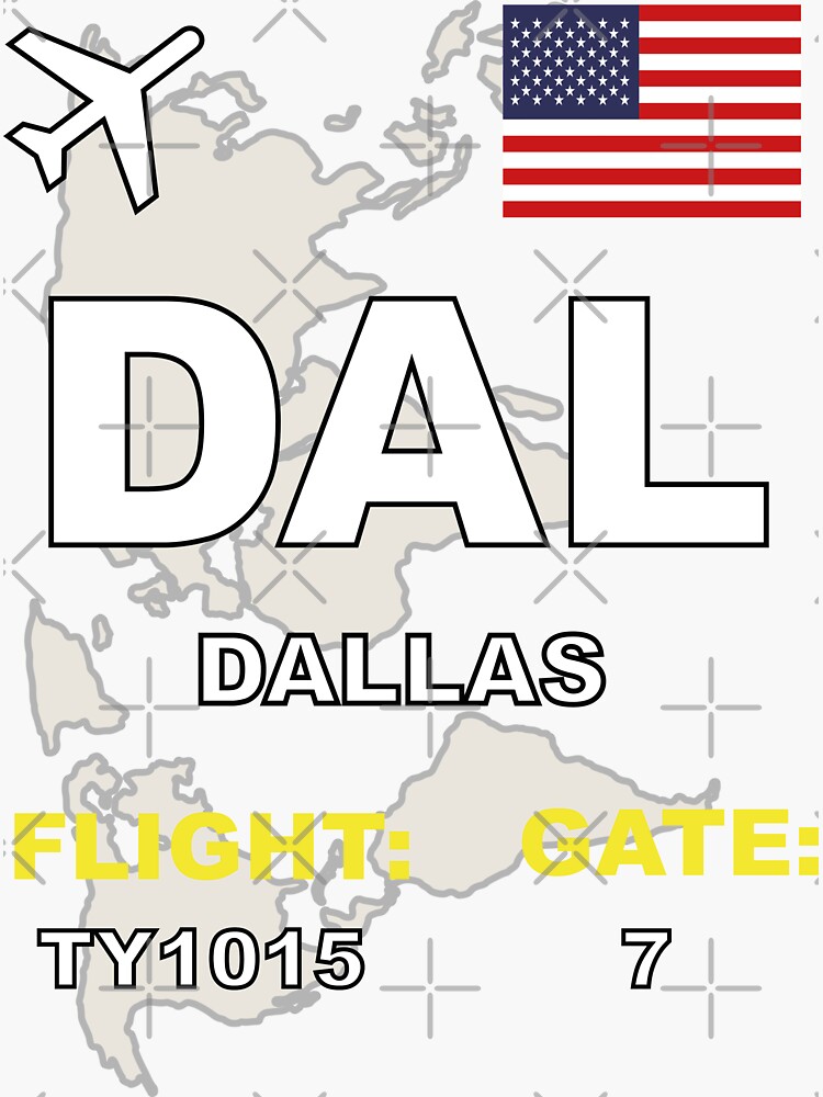 "DALLAS DAL USA Travel Gift, Airport Code" Sticker for Sale by ...