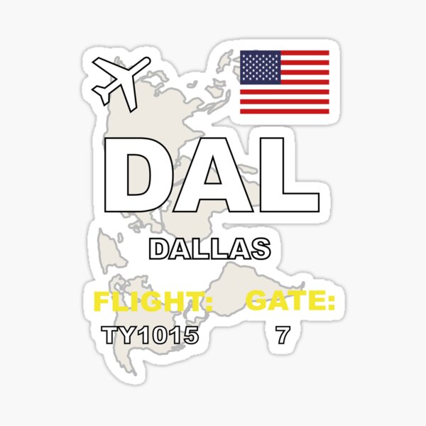 "DALLAS DAL USA Travel Gift, Airport Code" Sticker for Sale by ...