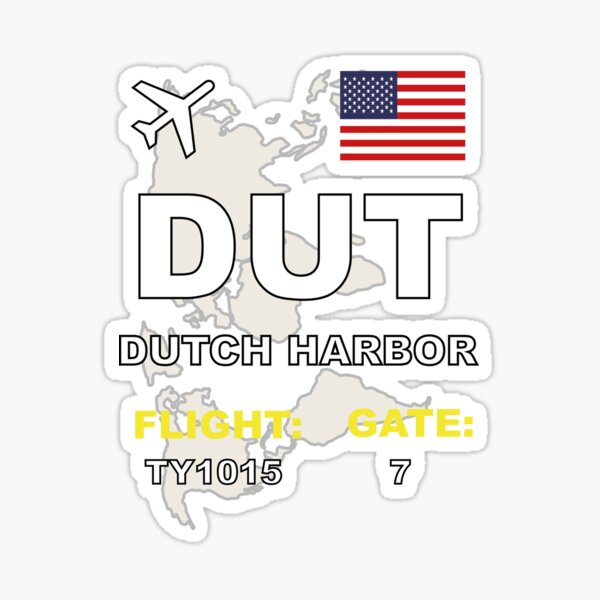 "DUTCH HARBOR DUT USA Travel Gift, Airport Code" Sticker for Sale by ...