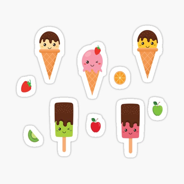"Cute Ice Cream Pack" Sticker for Sale by AdamoStore | Redbubble