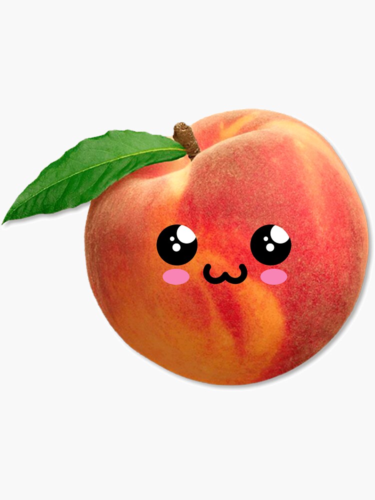 "Kawaii Peach" Sticker by chibichip | Redbubble
