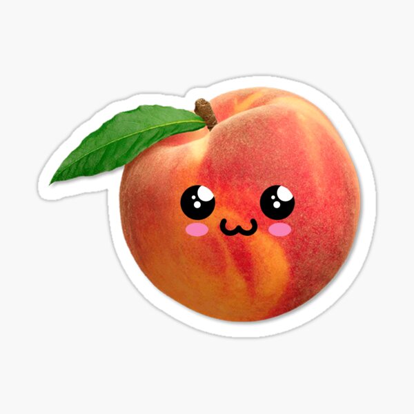 "Kawaii Peach" Sticker by chibichip | Redbubble