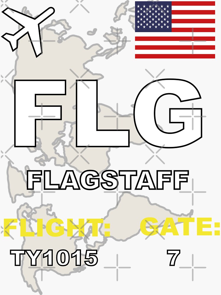 "FLAGSTAFF FLG USA Travel Gift, Airport Code" Sticker for Sale by ...