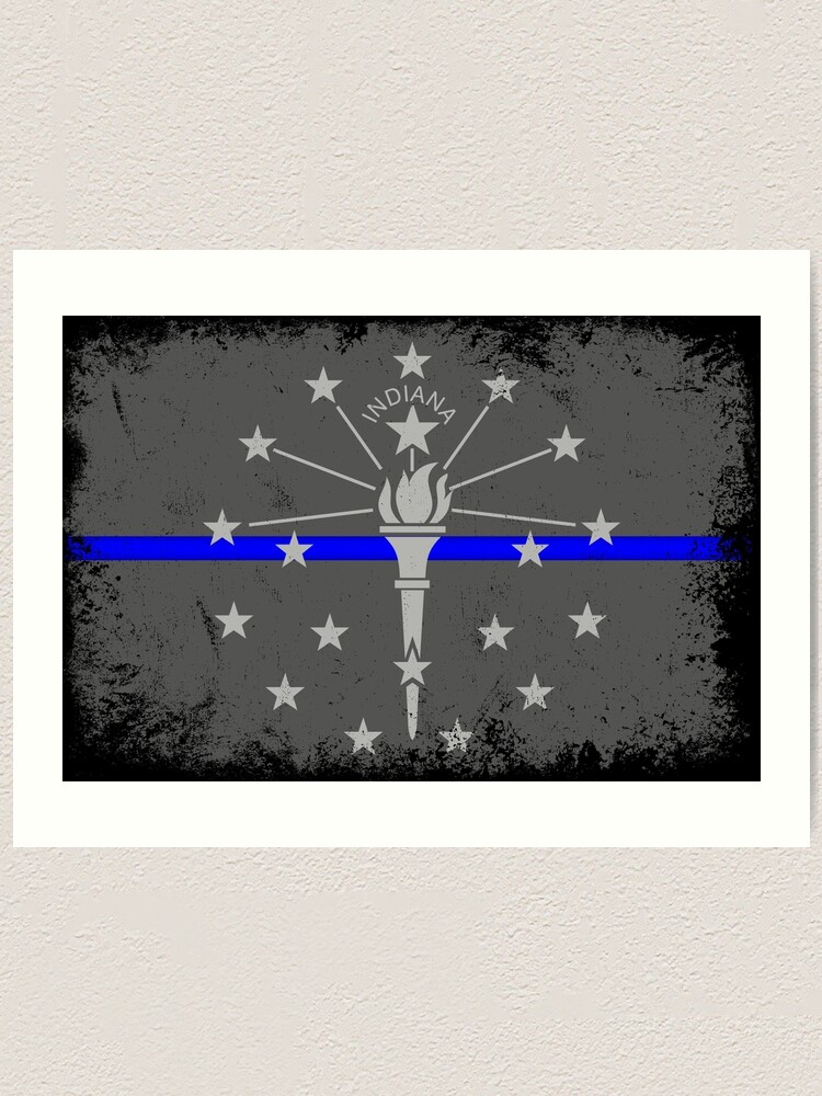 "Blue Line Indiana State Flag" Art Print for Sale by Runesilver | Redbubble