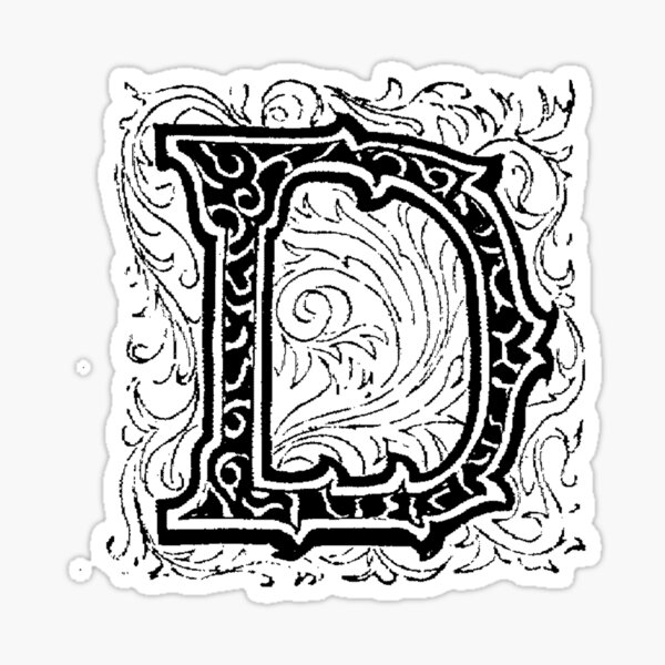 "Beveled Alphabet Letter D" Sticker for Sale by Quill-n-Ink | Redbubble